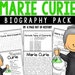 Marie Curie Biography Unit Pack | 3-5 | Homeschool | Social Studies ...
