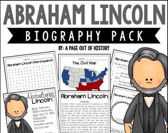 Biography of Abraham Lincoln | Printable Reading Writing Activities for ...