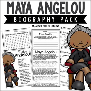 Maya Angelou Biography Unit Pack | 3-5 | Homeschool | Social Studies ...