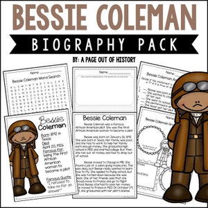 Bessie Coleman Biography Unit Pack | 3-5 | Homeschool | Social Studies ...