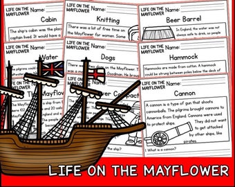 Mayflower Voyage Reading Comprehension Passages Questions Pilgrims 13 ...