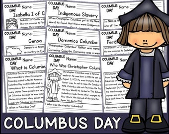 K-2 Holidays Reading Comprehension Pages, Columbus Day Passages, Social ...