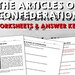Articles of Confederation Reading Comprehension Worksheets, American ...