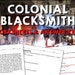 Colonial Blacksmith Reading Worksheets & Answer Keys, American History ...