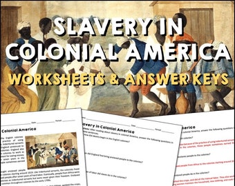 Slavery in Colonial America Reading Practice Worksheets, American ...