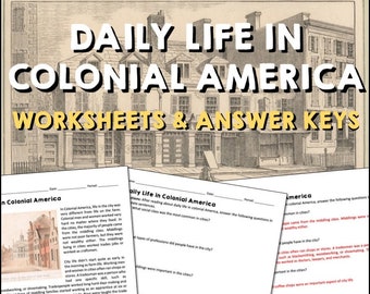 Daily Life in Colonial America Reading Practice Pages, Homeschool ...