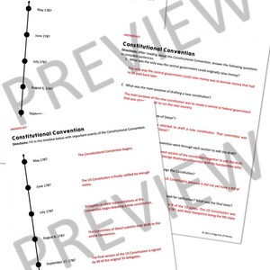 Constitutional Convention Reading Worksheets and Answer Keys | 6-12 ...