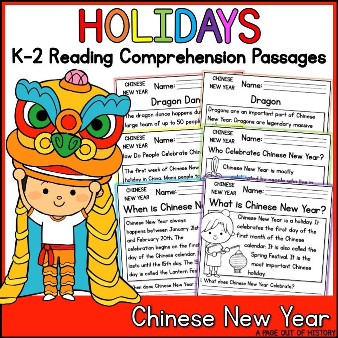 Chinese New Year Holidays Reading Comprehension Passages | K-2 ...