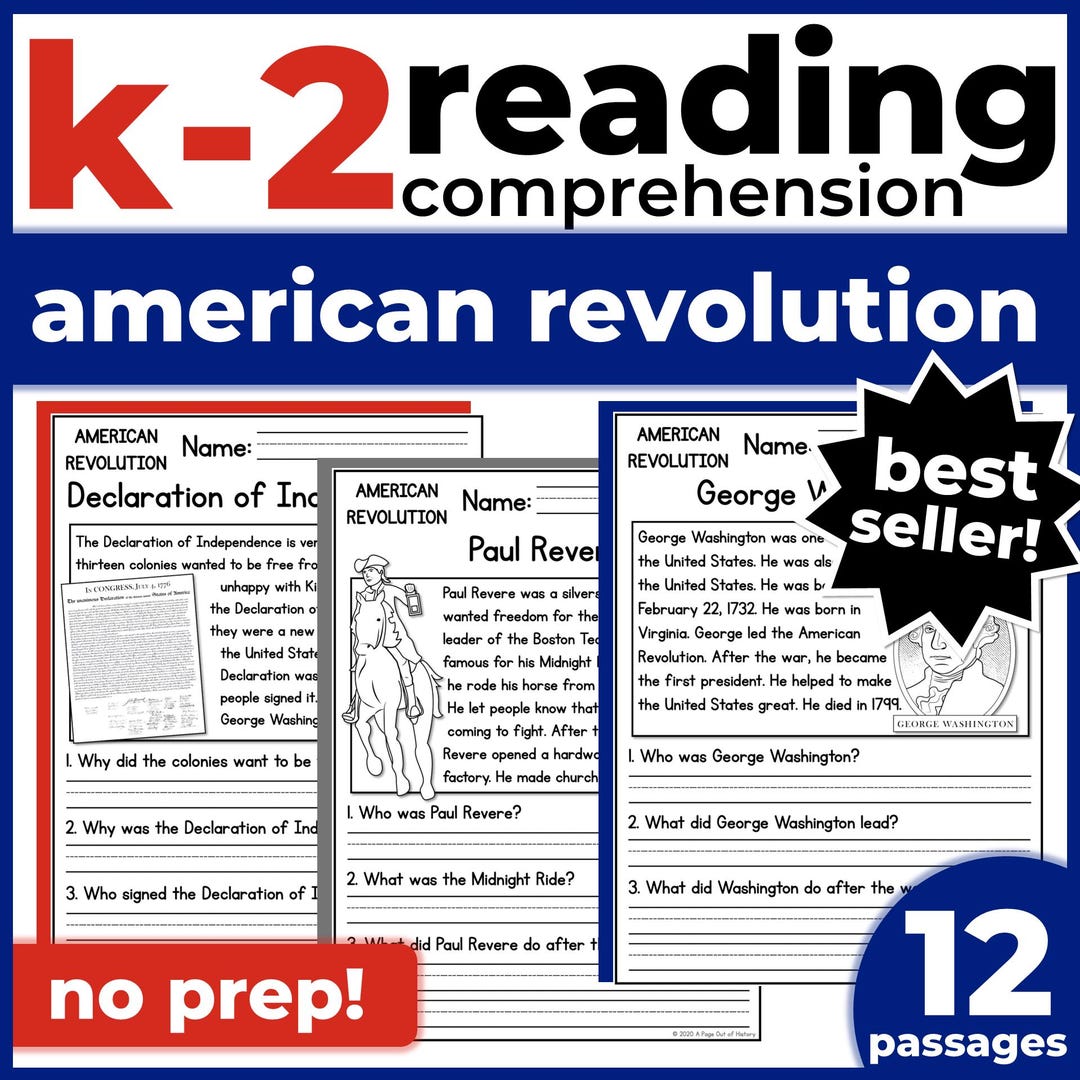 K-2 Reading Practice Worksheets for 1st and 2nd Grade, American ...