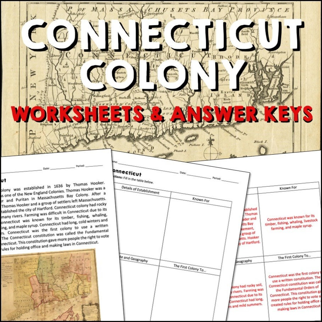 Connecticut Colony Reading Passages Worksheets, Social Studies ...