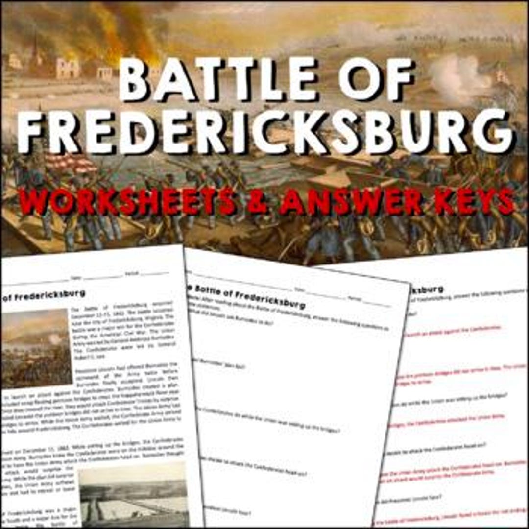 Battle of Fredericksburg Civil War Reading Comprehension Passages ...