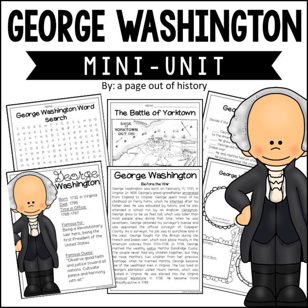 George Washington Biography Unit Pack | 3-5 | Homeschool | Social ...