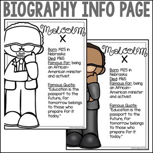 Malcolm X Biography Activities for 3rd 4th 5th Grade | No Prep ...