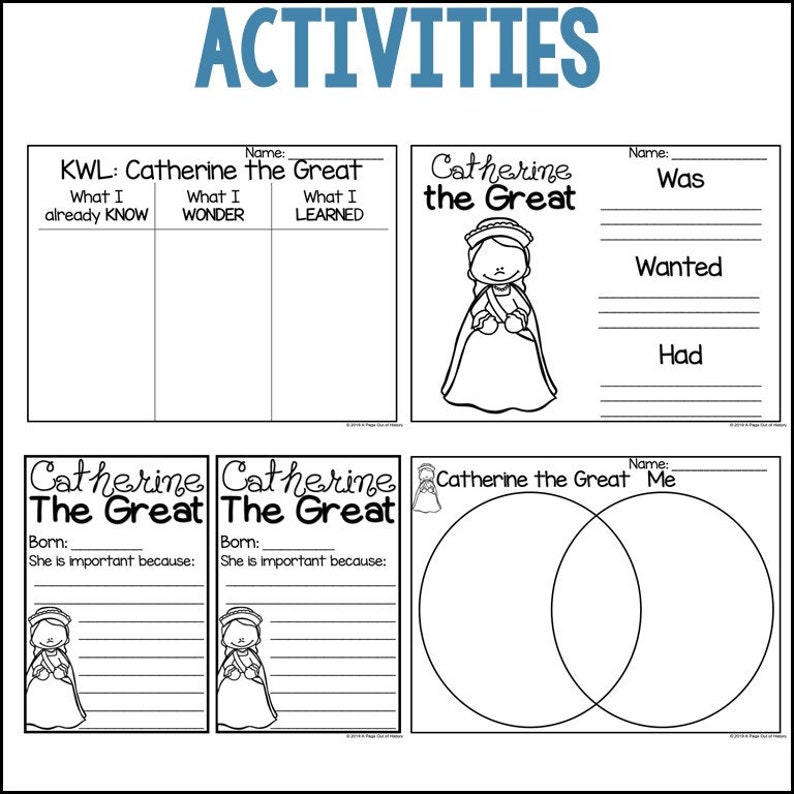 Catherine the Great Biography Unit Pack, Famous Women Leaders Passages ...