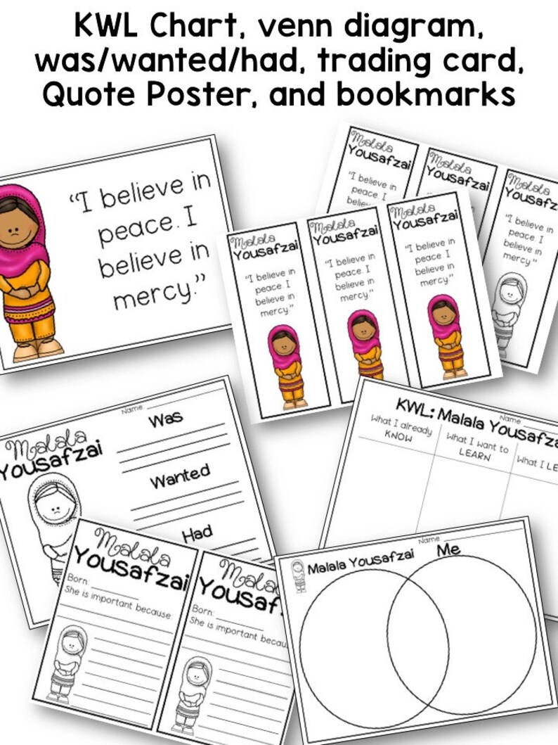 Malala Yousafzai Biography Unit Pack | 3-5 | Homeschool | Social ...
