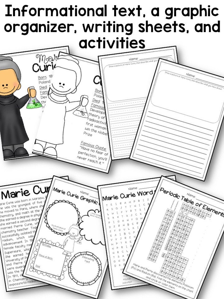 Marie Curie Biography Unit Pack | 3-5 | Homeschool | Social Studies ...