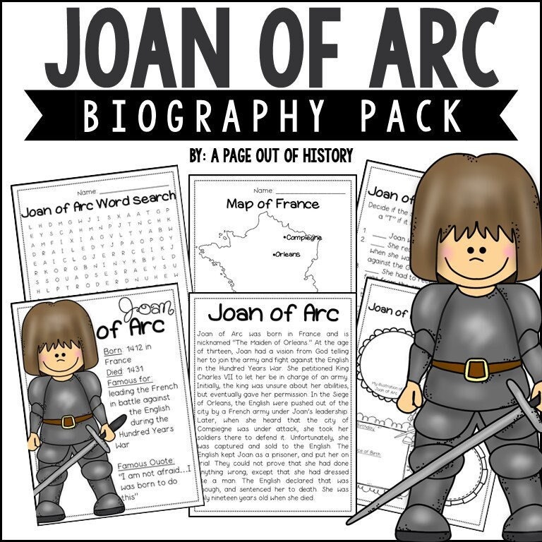 Joan of Arc Reading Comprehension Worksheets | Printable Biography ...