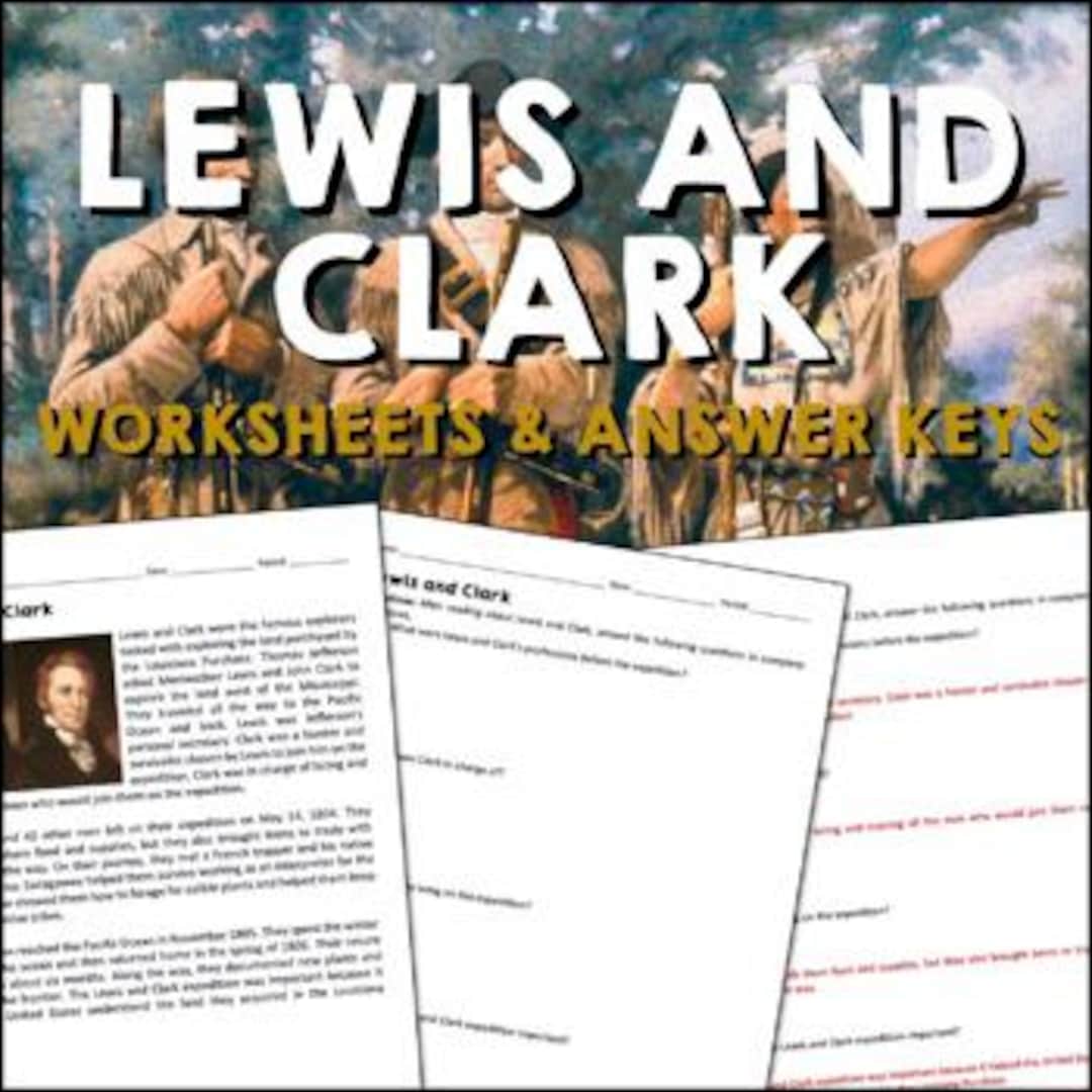 Lewis and Clark Westward Expansion Reading Worksheet, Passages ...