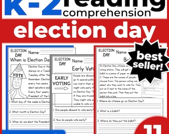 K2 Reading Comprehension Election Day Worksheets, Early Voting Passages ...