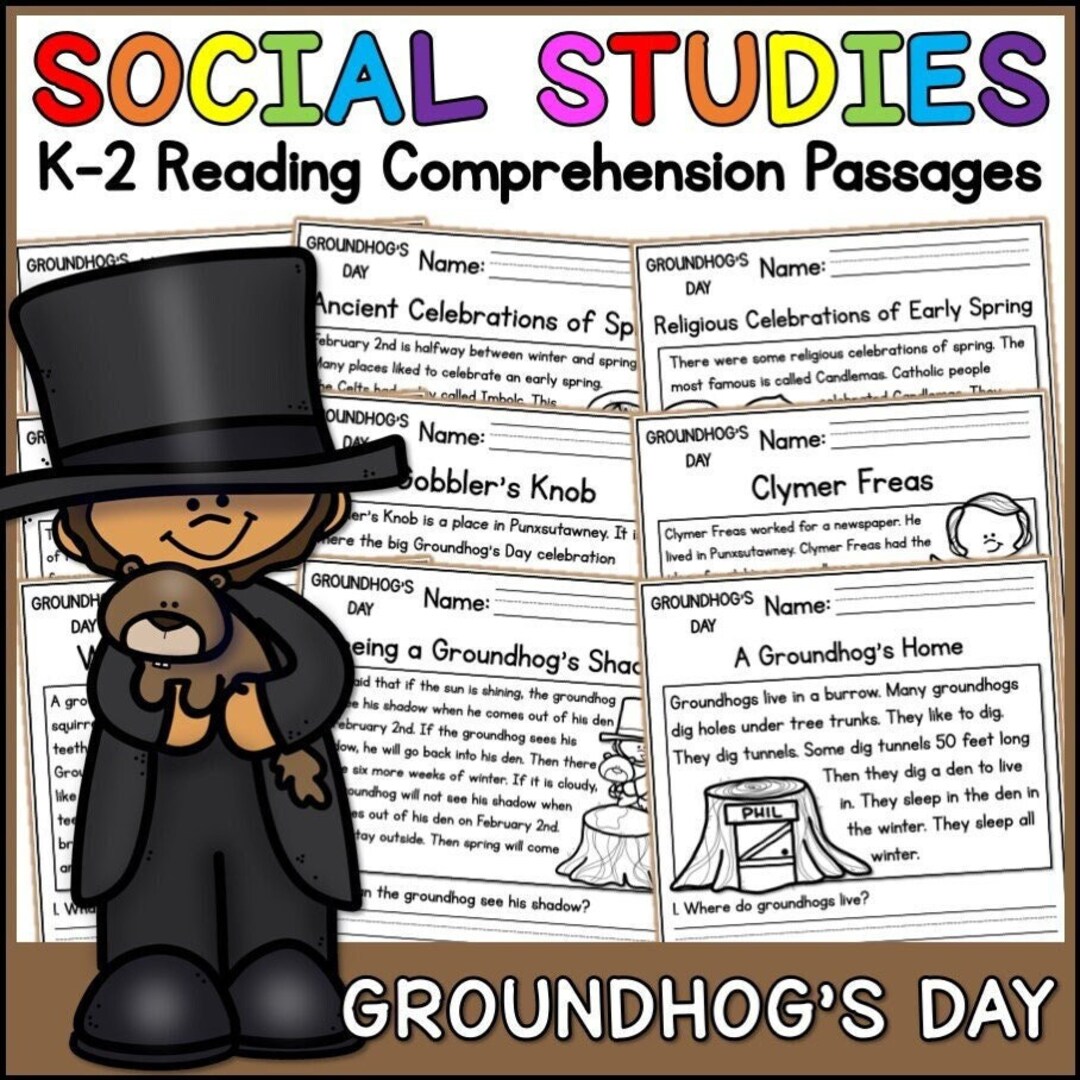1st 2nd Grade Reading Comprehension | Groundhogs Day Passages ...