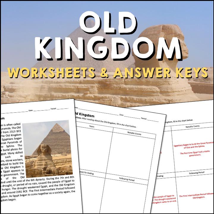 Ancient Egypt Old Kingdom Reading Practice Worksheets, Social Studies ...