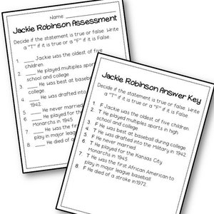 Jackie Robinson Biography Unit Pack | 3-5 | Homeschool | Social Studies ...