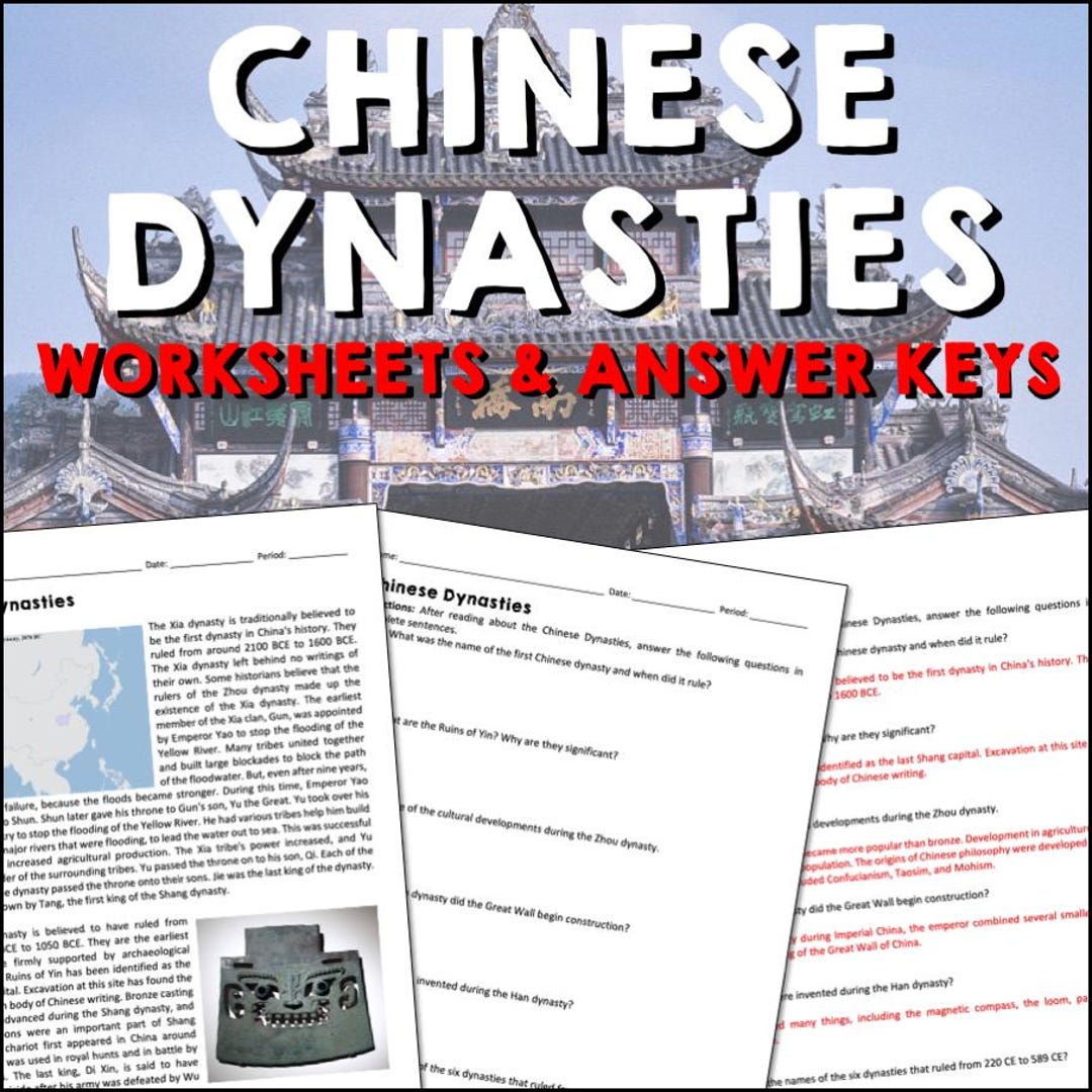 Ancient Chinese Dynasties Reading Passages & Questions for Homeschool ...
