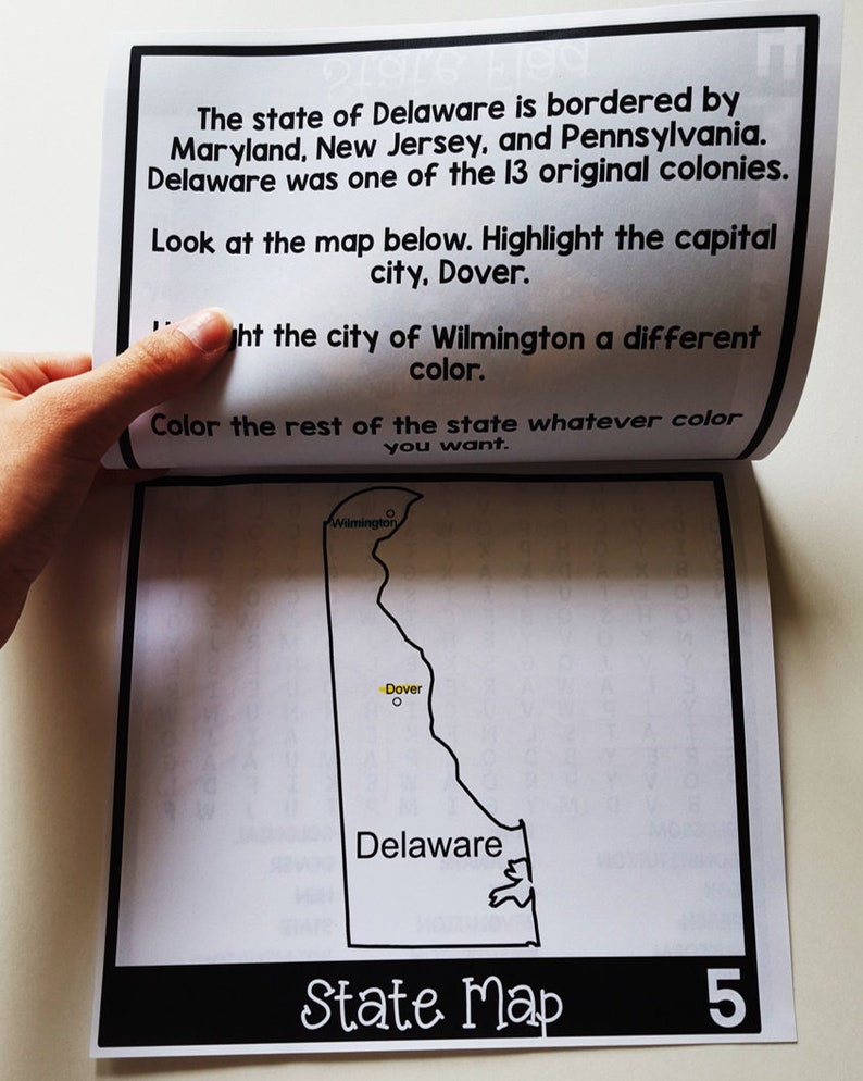 Delaware State Flip Book 3-5 Homeschool Social Studies Printable ...