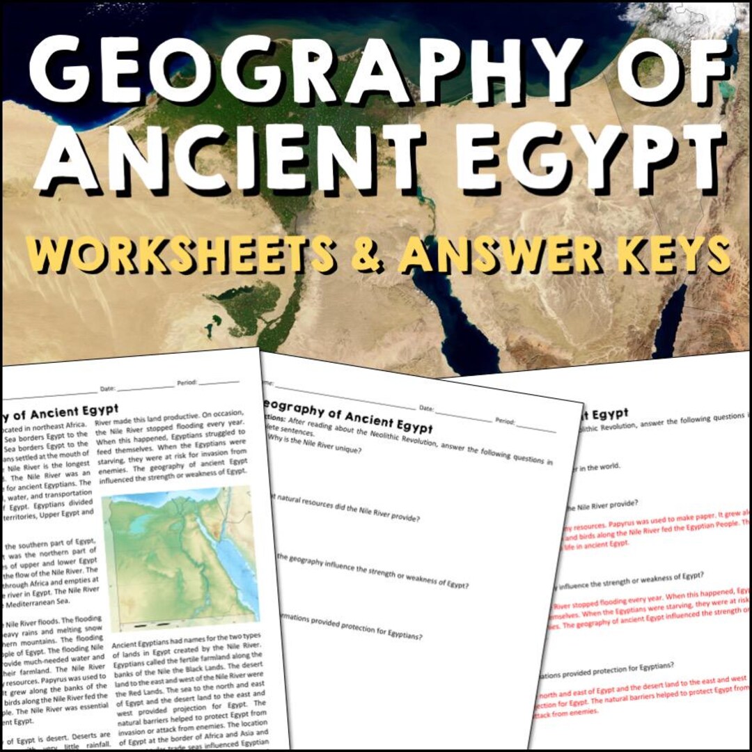 Geography of Ancient Egypt Reading Worksheets and Answer Keys - Etsy