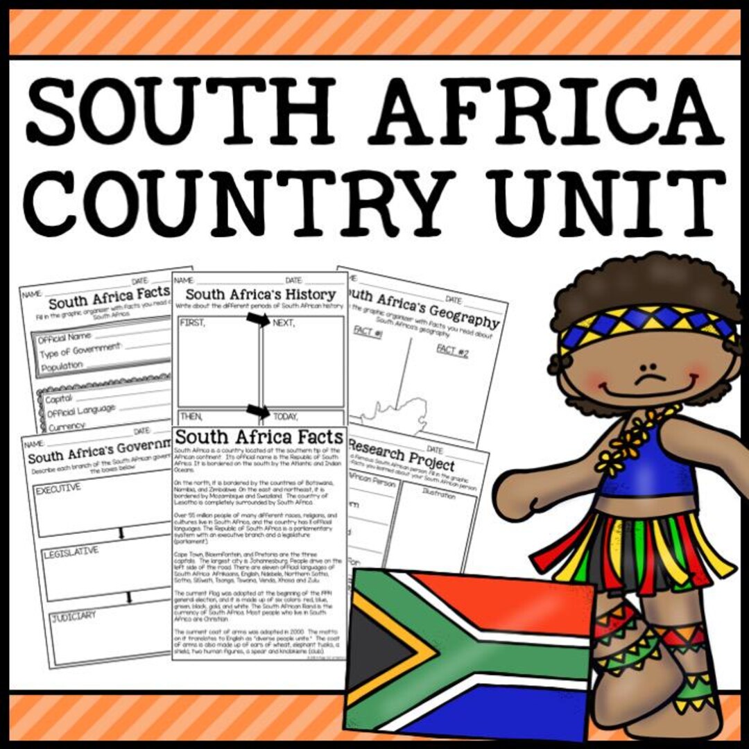 South Africa Country Social Studies Complete Unit - Etsy