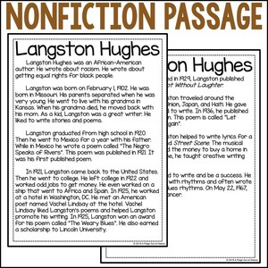 Langston Hughes Biography Unit Pack | 3-5 | Homeschool | Social Studies ...