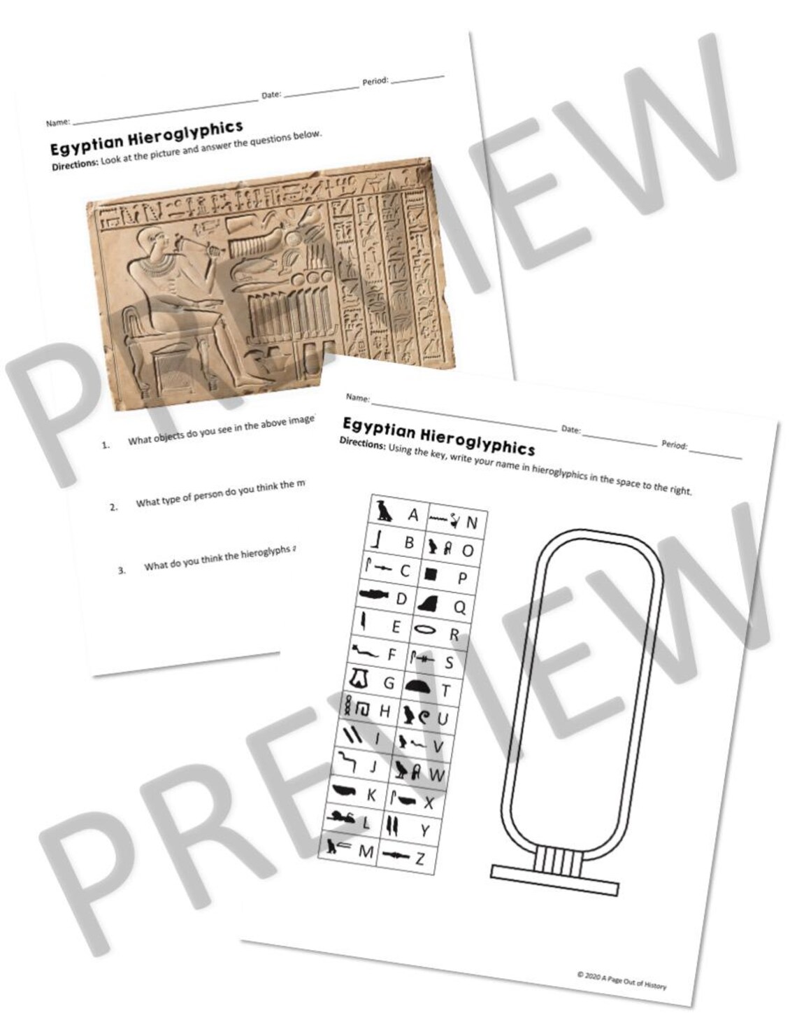 Ancient Egyptian Hieroglyphics Reading Worksheets and Answer Keys - Etsy