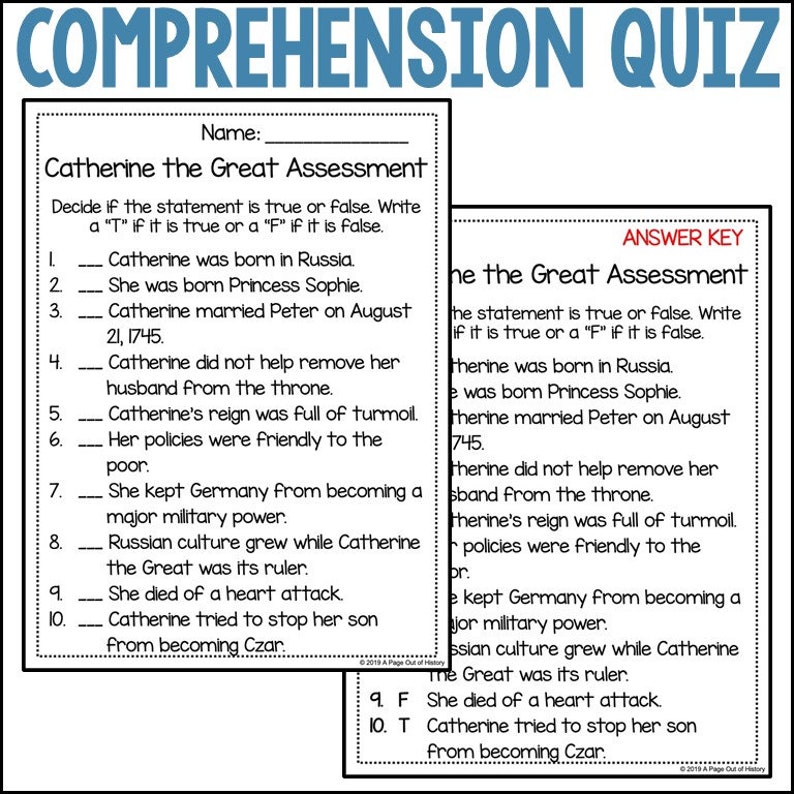 Catherine the Great Biography Unit Pack 3-5 Homeschool Social Studies ...