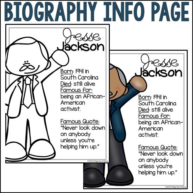 Jesse Jackson Biography Unit Pack | 3-5 | Homeschool | Social Studies ...