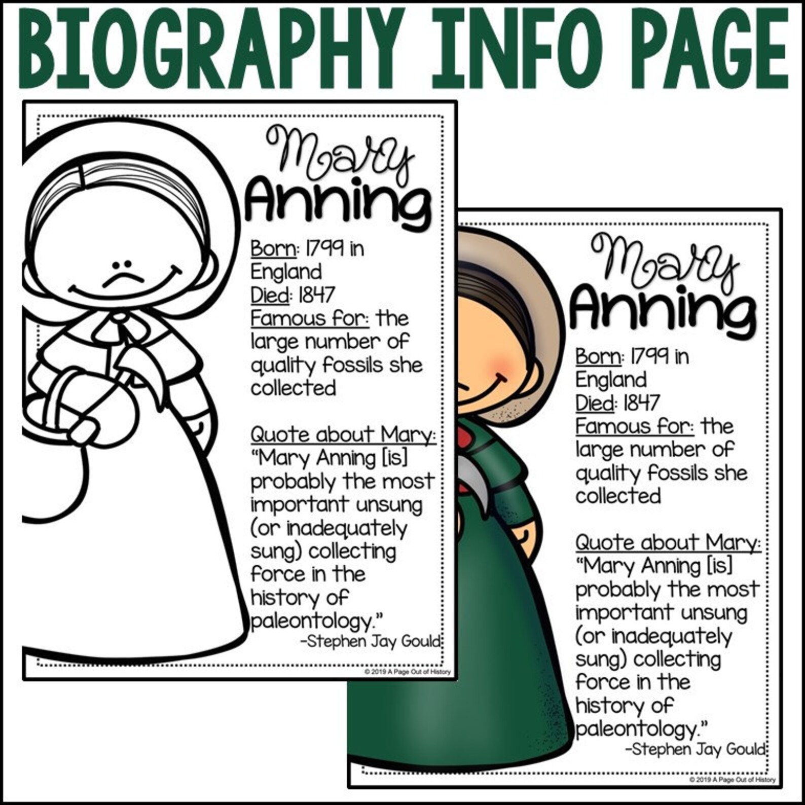 Mary Anning Biography Unit Pack | 3-5 | Homeschool | Social Studies ...