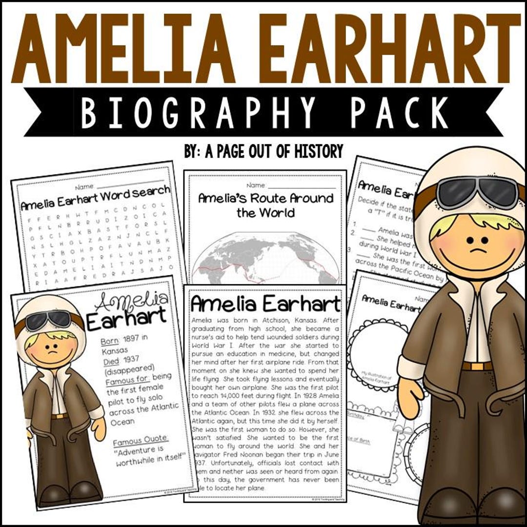 Amelia Earhart Reading Comprehension Worksheets, Famous Women in ...