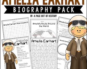 Amelia Earhart Reading Comprehension Worksheets, Famous Women in ...