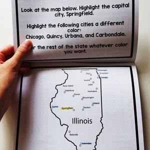Illinois State Flip Book | 3-5 | Homeschool | Social Studies Printable ...