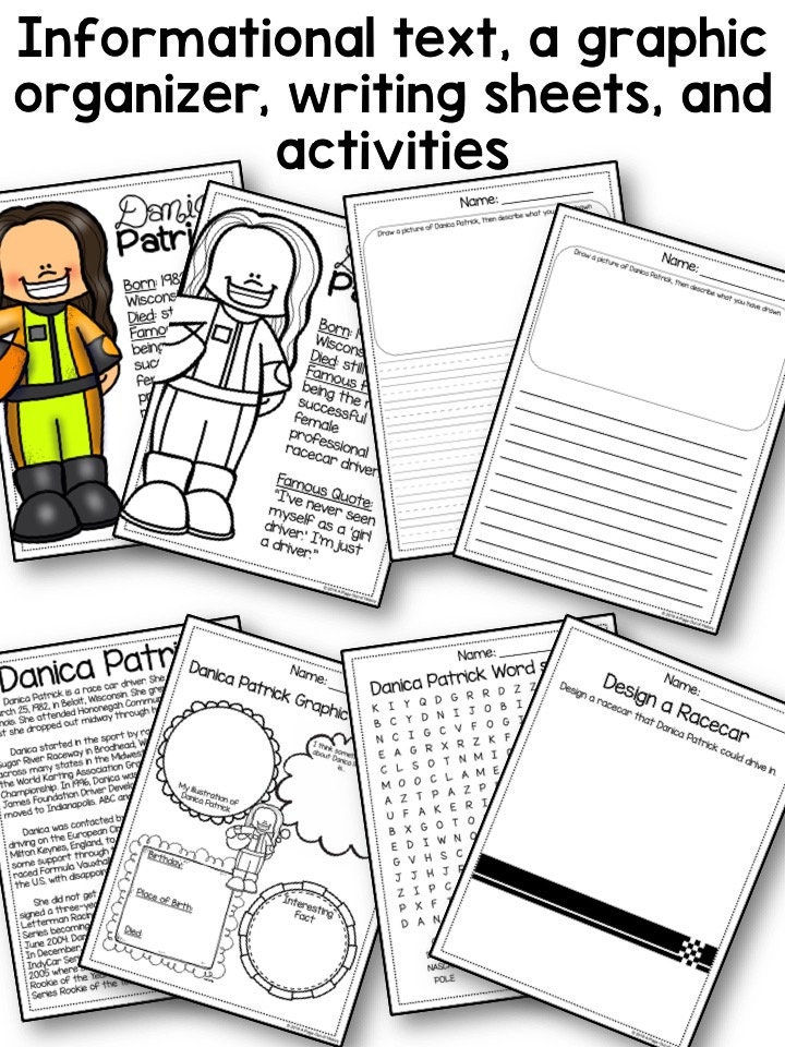 Danica Patrick Biography Unit Pack 3-5 Homeschool Social Studies ...