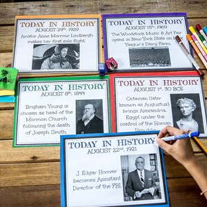Today in History Bell Ringers Bundle | 6-12 | Homeschool | American ...