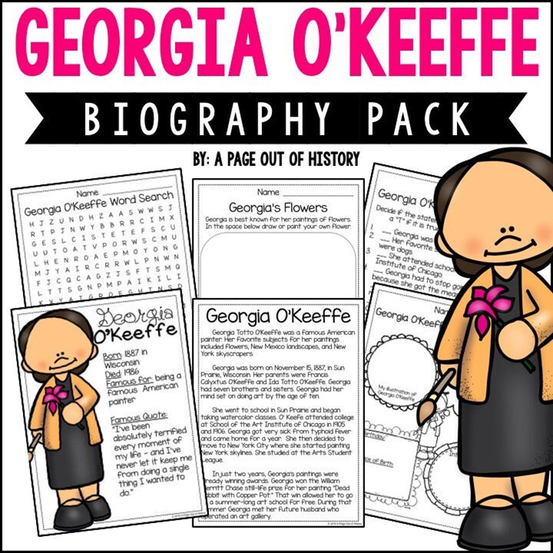 Georgia Okeeffe Biography Unit Pack 3-5 Homeschool Social Studies ...