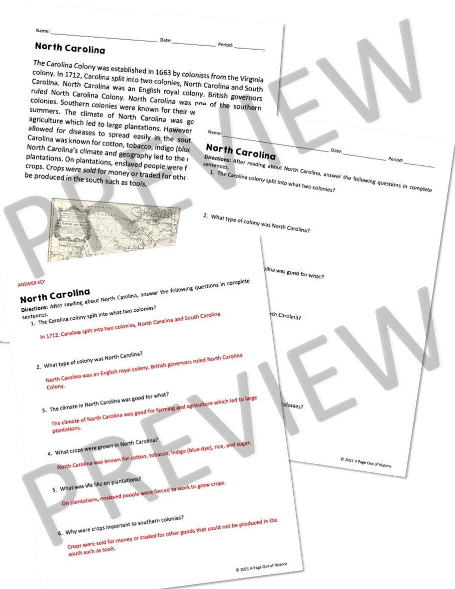 North Carolina Reading Worksheets and Answer Keys | 6-12 | Homeschool ...