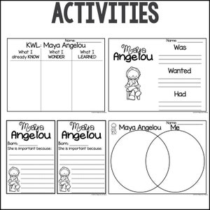 Maya Angelou Biography Unit Pack | 3-5 | Homeschool | Social Studies ...