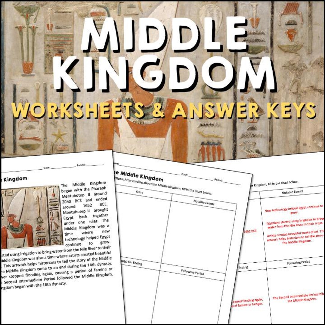 Ancient Egypt Middle Kingdom Reading Worksheets and Answer Keys - Etsy