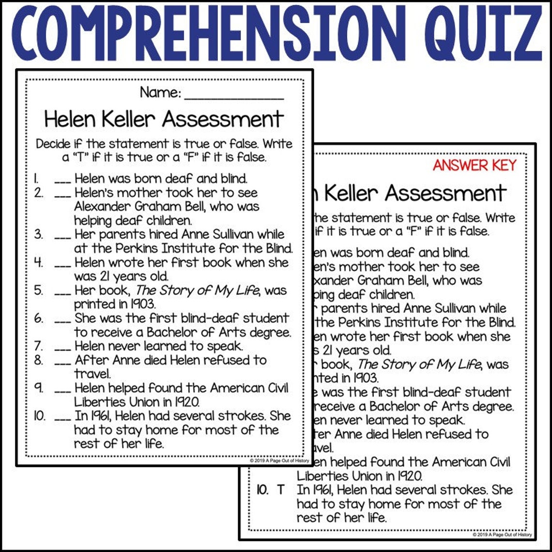 Helen Keller Biography Unit Pack | 3-5 | Homeschool | Social Studies ...