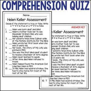 Helen Keller Biography Unit Pack | 3-5 | Homeschool | Social Studies ...