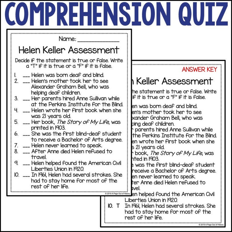 Helen Keller Biography Unit Pack | 3-5 | Homeschool | Social Studies ...