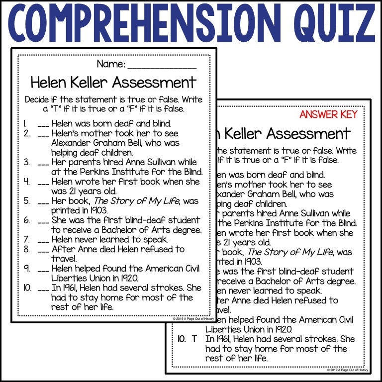 Helen Keller Biography Unit Pack | 3-5 | Homeschool | Social Studies ...