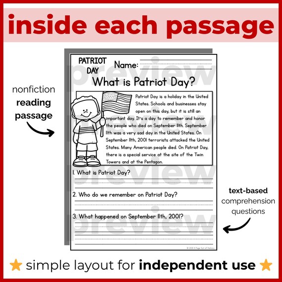 September 11 Reading Comprehension Worksheet