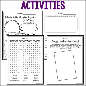 Biography Unit | Octavia Butler Reading No Prep Comprehension, Writing ...